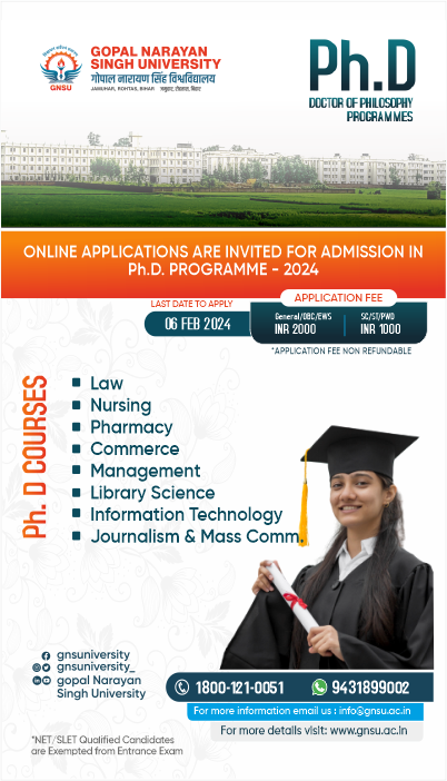 Gopal Narayan Singh University is a Best Private University in Bihar ...