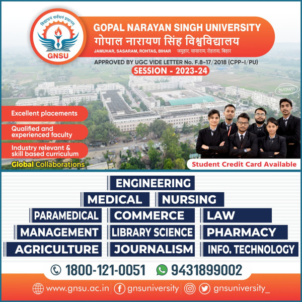 Master of Law (LLM) | Gopal Narayan Singh University, Rohtas, Bihar