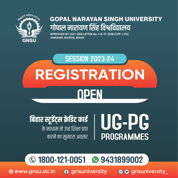 Gopal Narayan Singh University is a Best Private University in Bihar ...